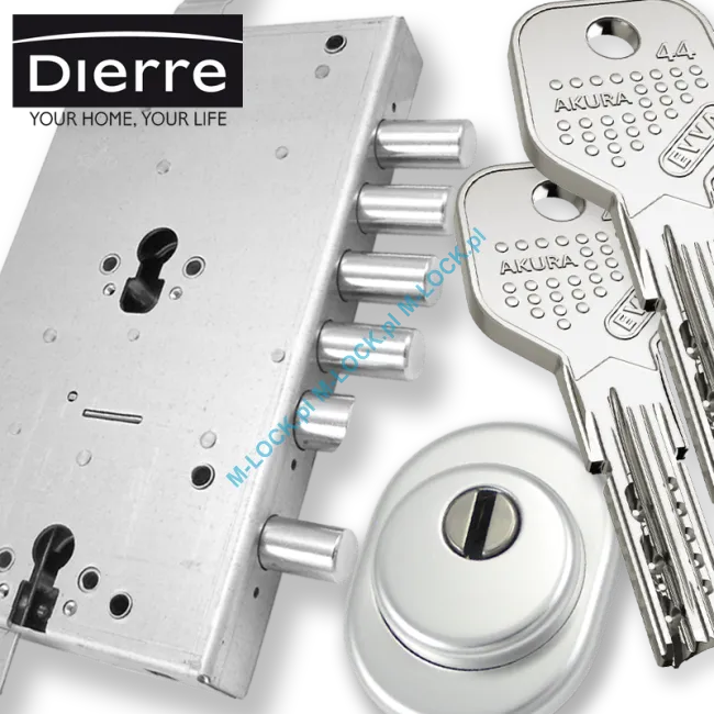 ZESTAW Nr 230A do drzwi Dierre - EVVA AKURA 44 (montaż Warszawa) - M-LOCK